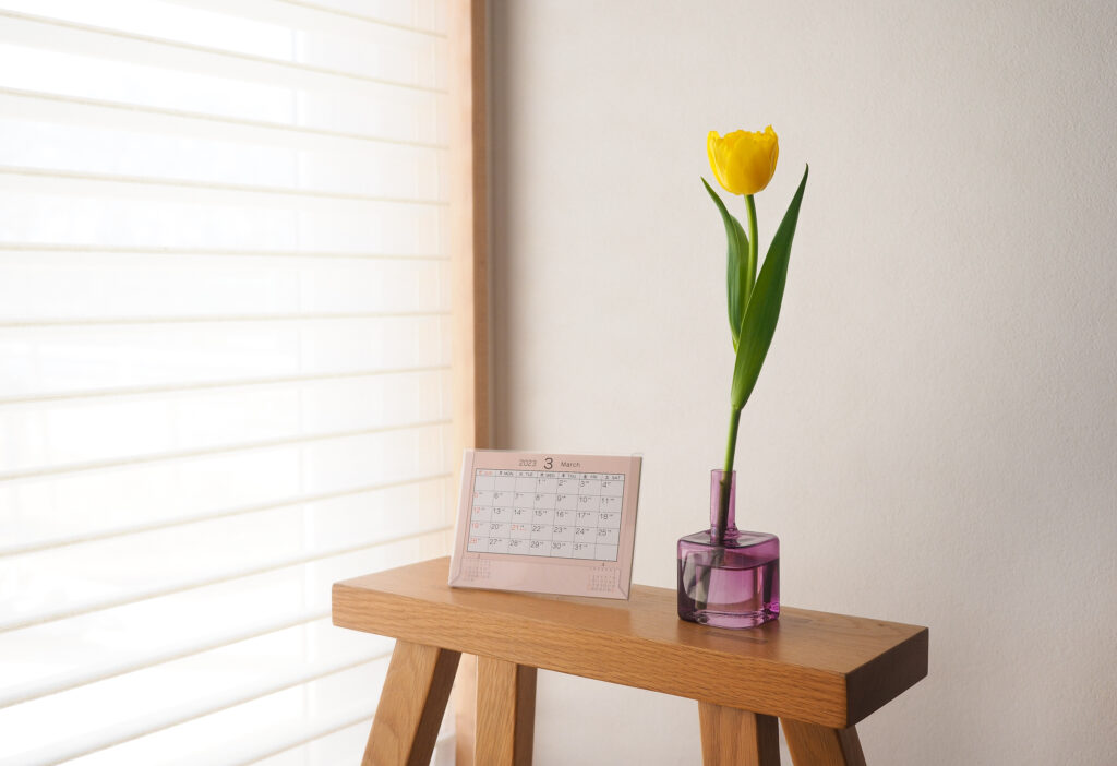 こよみと一輪 3がつ [スイートピー／チューリップ] | Calendia