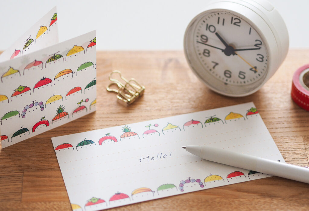 二つに折って、カードにも